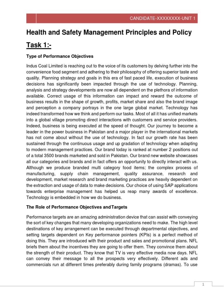 Othm Report Unit 1. | PDF | Occupational Safety And Health | Safety