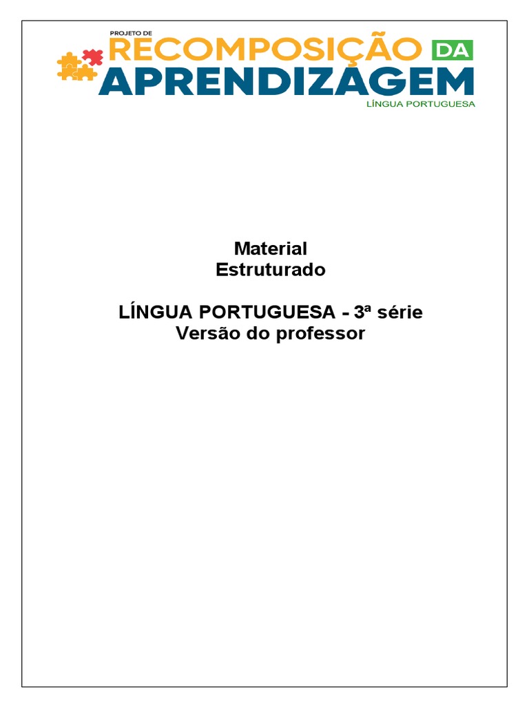 Material Estruturado 3 Série - Semana 13 - Versão Professor | PDF