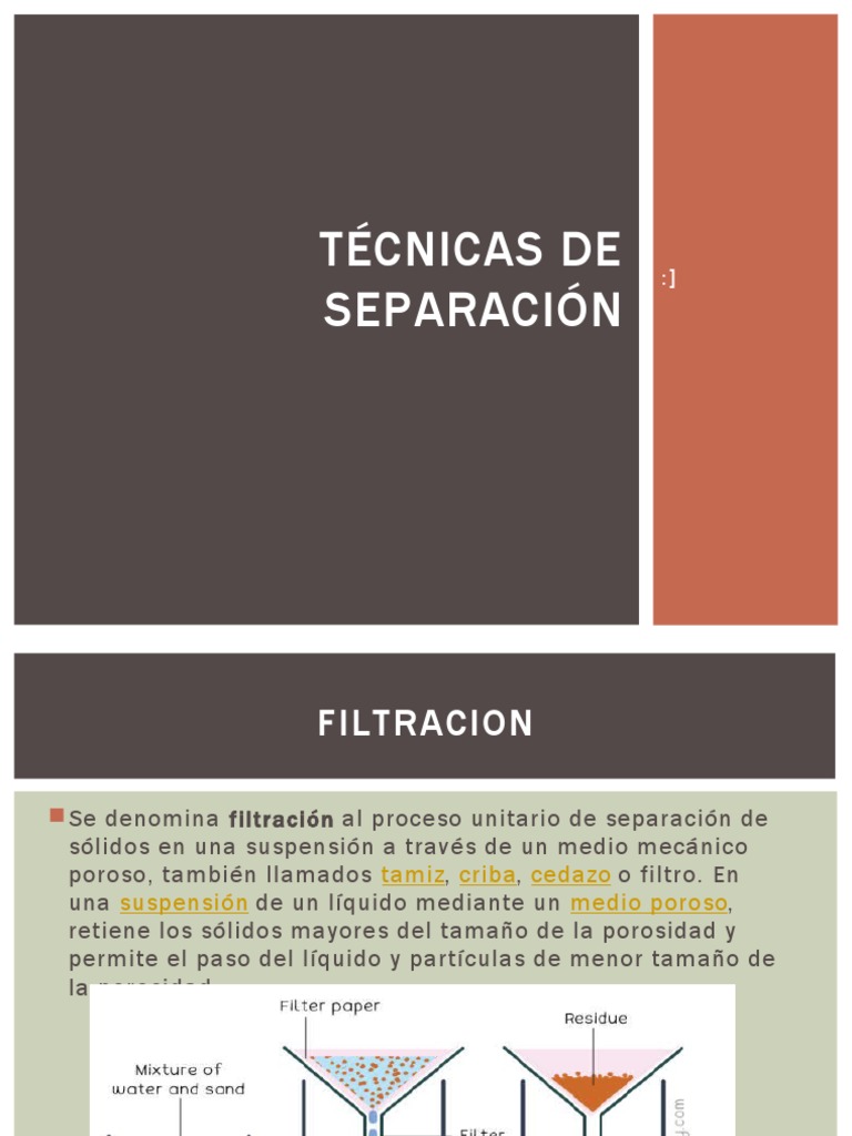 Técnicas de Separación | PDF | Cromatografía | Fase (materia)