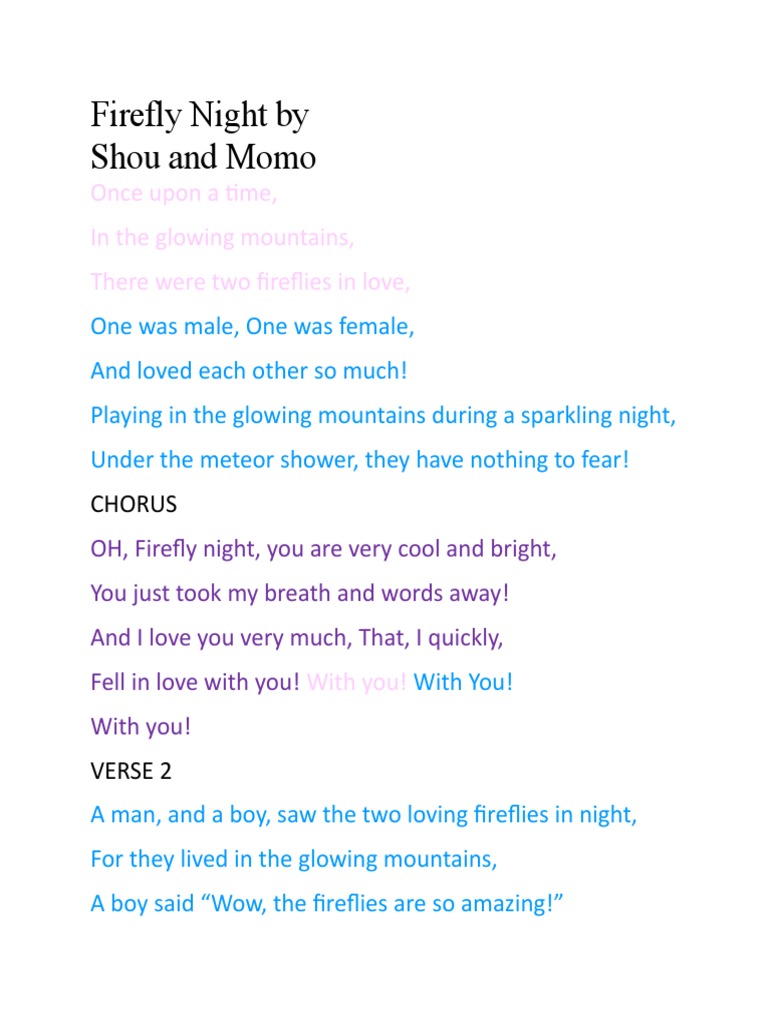 Firefly Night: A Love Story Poem | PDF | Poetry