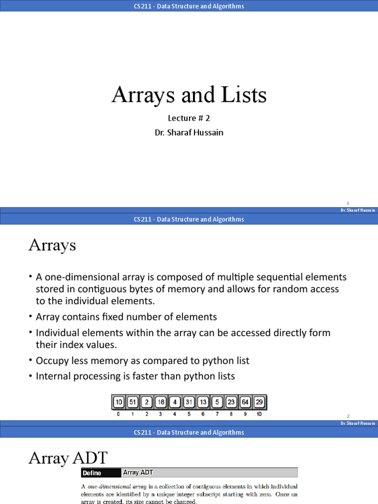 CS-211 Data Structure & Algorithms - Lecture2 | PDF CS-211 Data Structure & Algorithms - Lecture2 | PDF