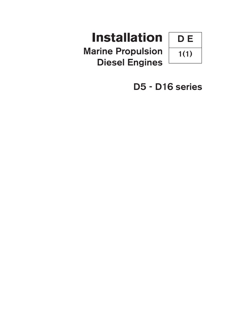 Installation Marine Propulsion Diesel Engines D5-D16 Series 47704151 | PDF
