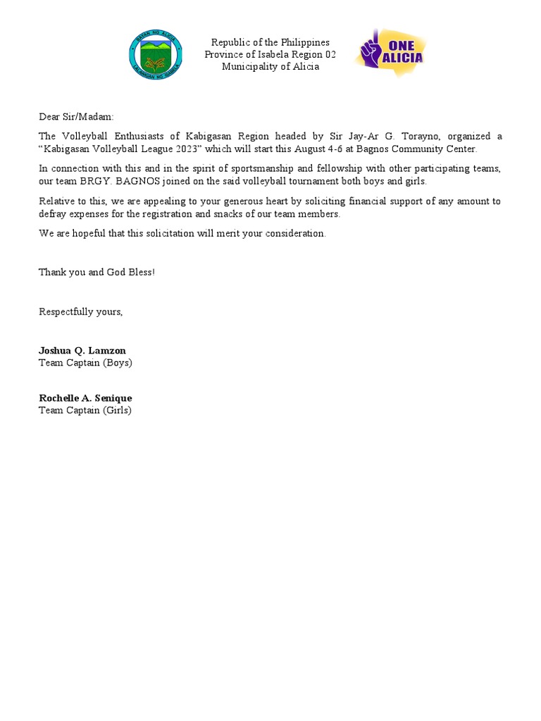 Solicitation Letter | PDF