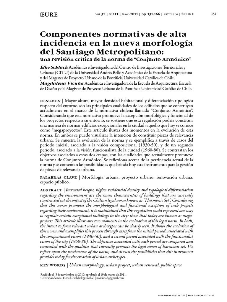 Shlack, Vicuña.2011 | PDF | Santiago | Urbanismo