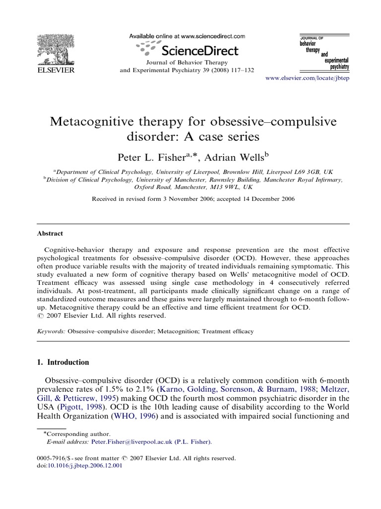 Metacognitive - Therapy - For - Obsessive - Compulsive Disorder | PDF ...