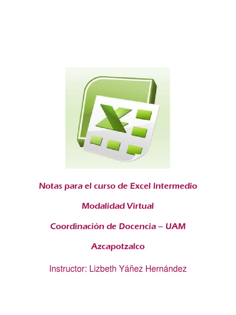 Curso Excel | PDF | Microsoft Excel | Hoja de cálculo