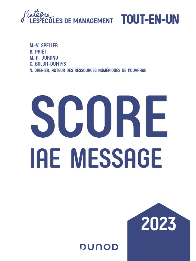 Score IAE Message (Édition 2023) - Dunod | PDF