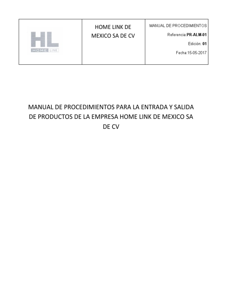 Manual de Procedimientos de Almacen | PDF Manual de Procedimientos de Almacen | PDF