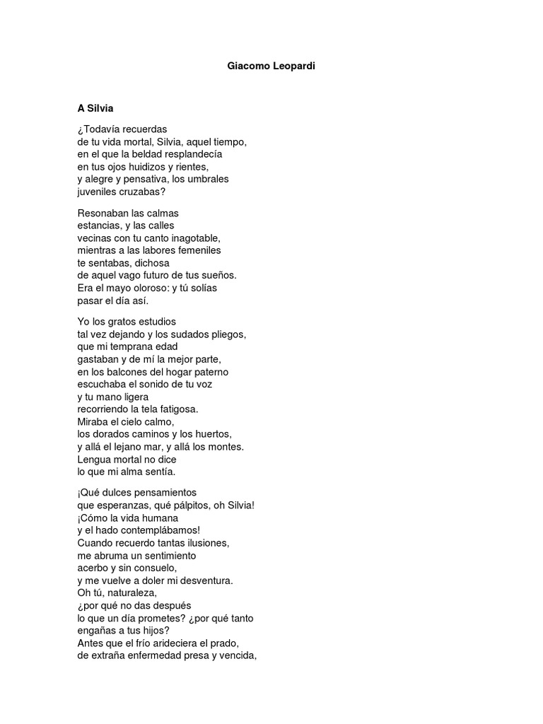 Giacomo Leopardi - Poemas | PDF