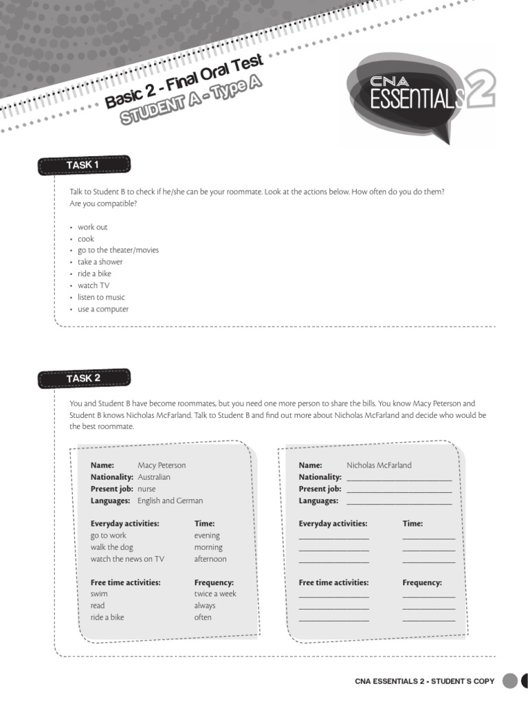 Basic 2 - Final Oral Test | PDF