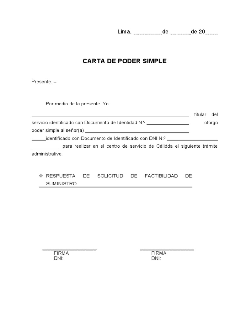 Carta Poder Simple | PDF