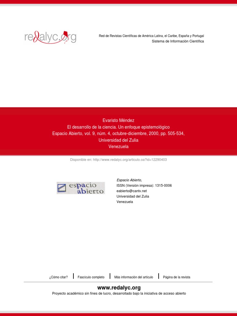 Evaristo Méndez, El Desarrollo de La Ciencia, Un Enfoque Epistemológico ... Evaristo Méndez, El Desarrollo de La Ciencia, Un Enfoque Epistemológico ...
