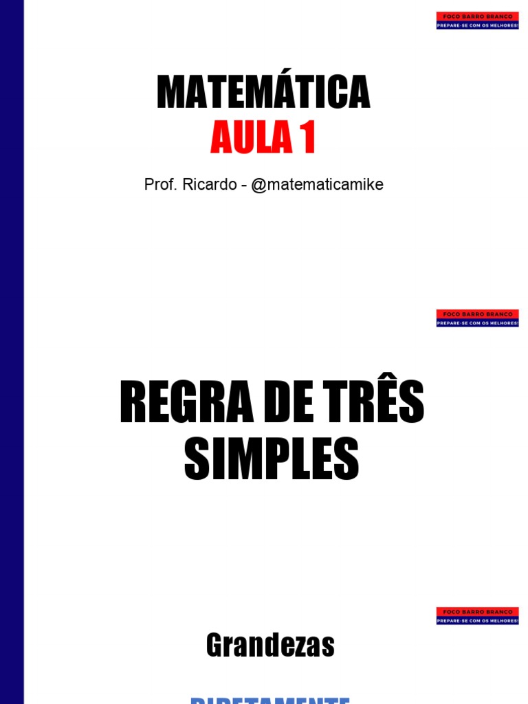 Regra de Três Simples | PDF