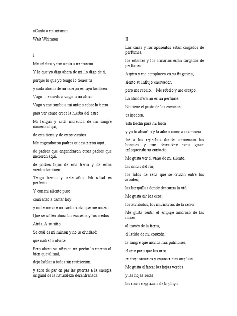Canto A Mí Mismo | PDF