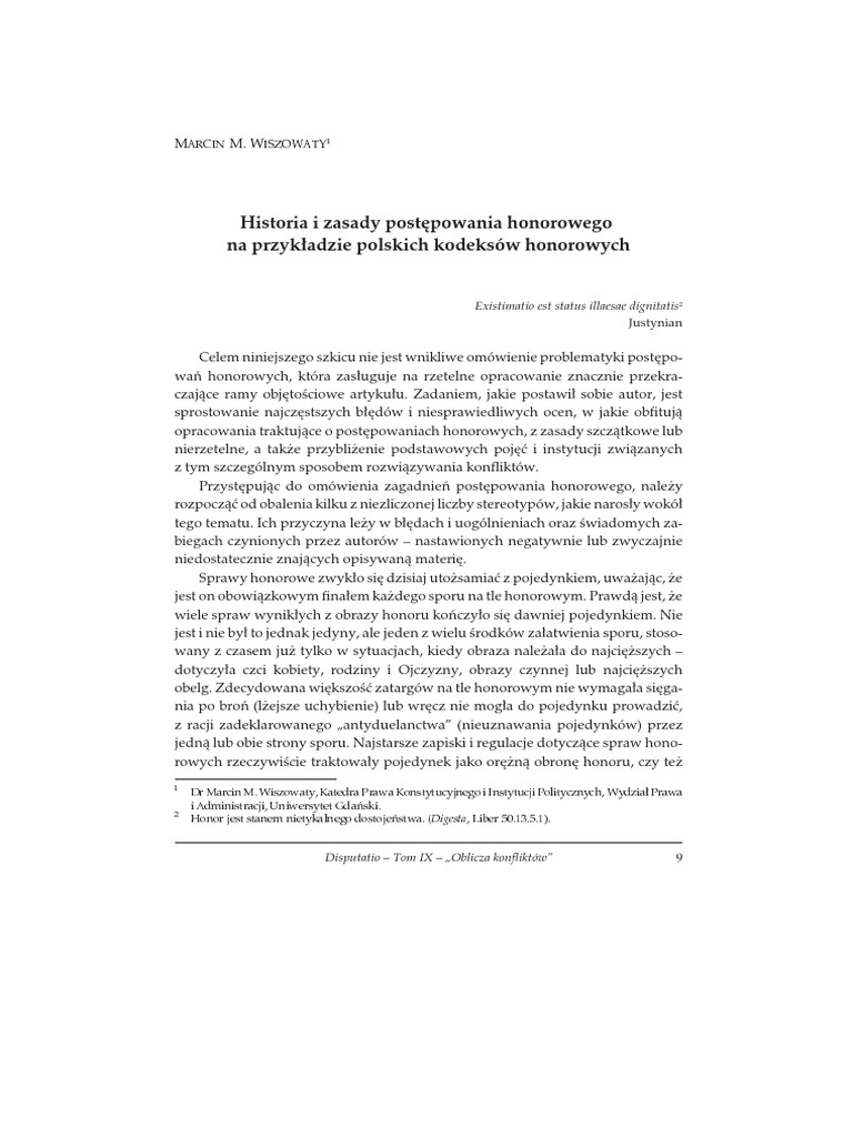Historia I Zasady Postepowania Honoroweg | PDF Historia I Zasady Postepowania Honoroweg | PDF