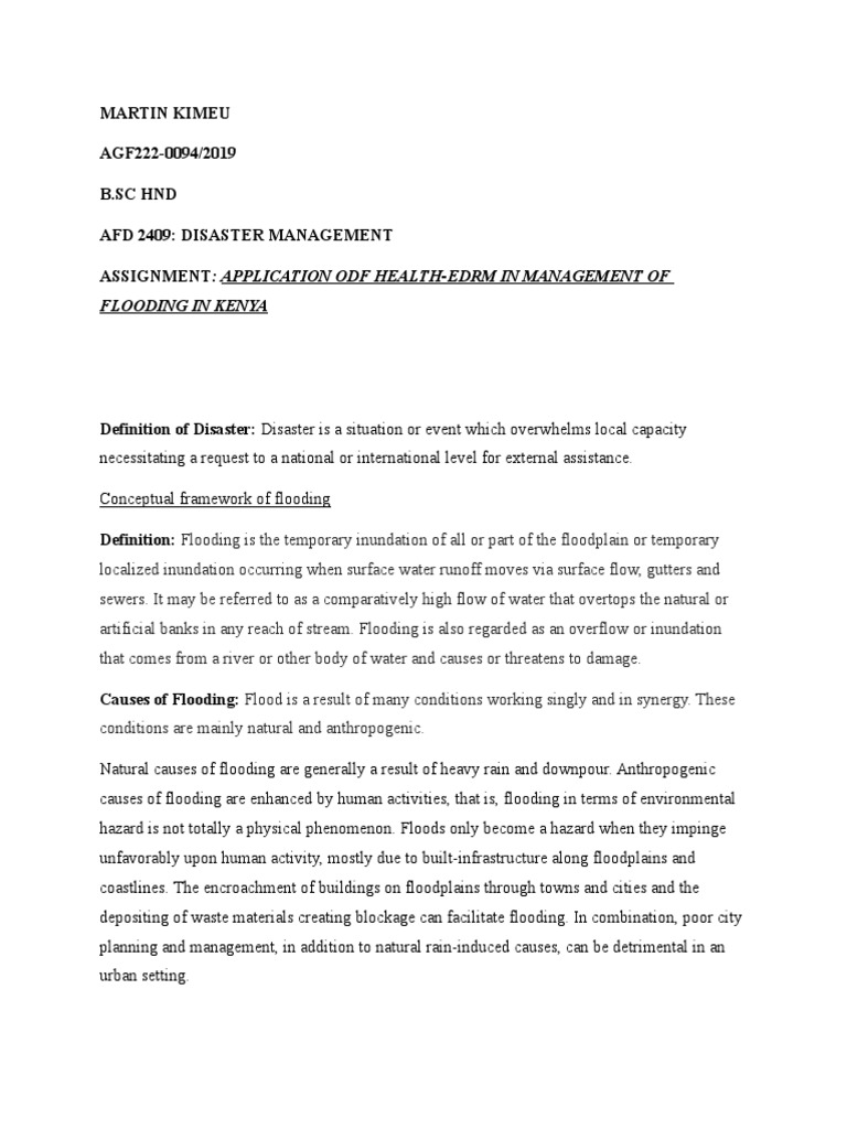 Disaster Management Assignment | PDF Disaster Management Assignment | PDF