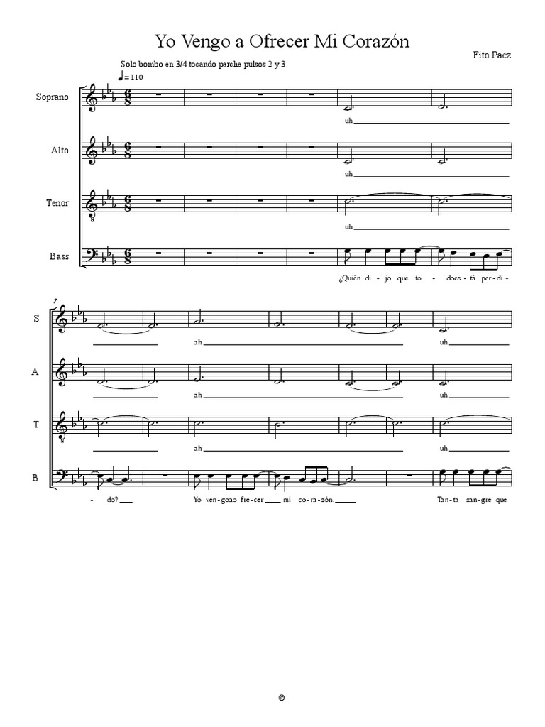 Yo Vengo a Ofrecer Mi Corazón - SATB | PDF