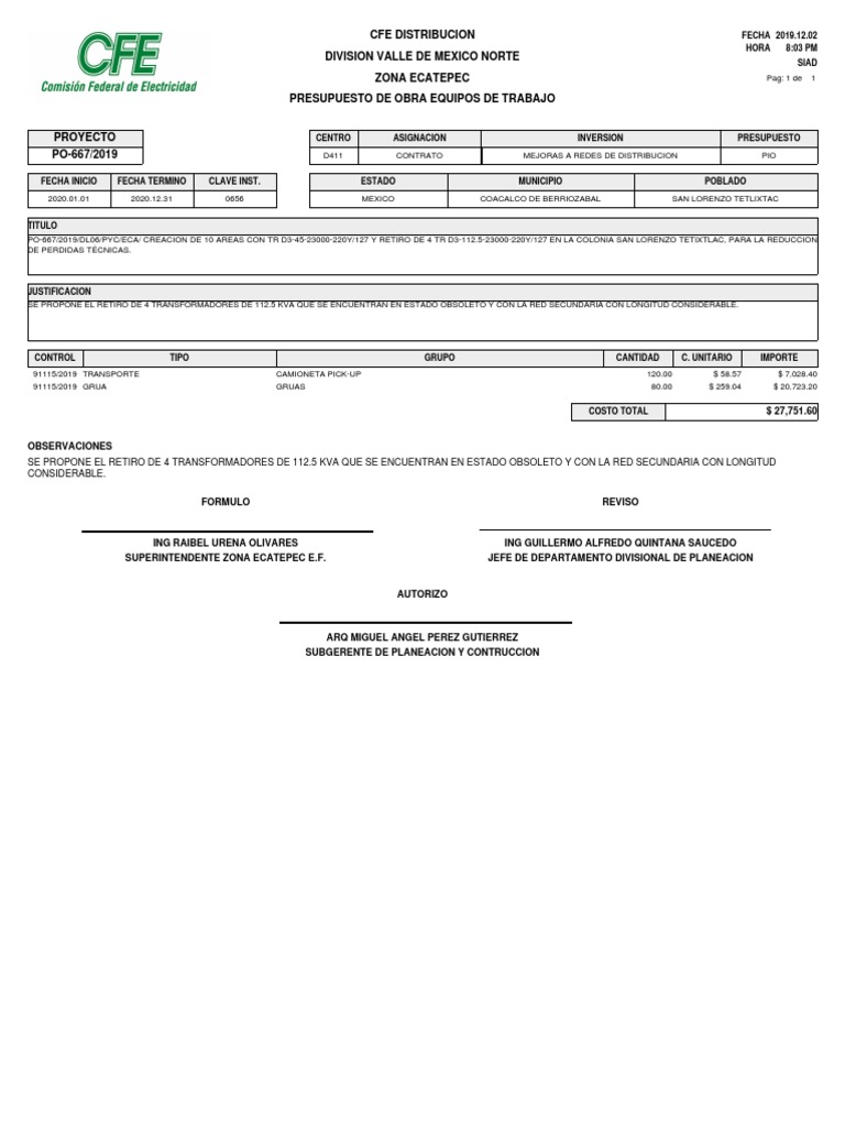 PO 667 2019 Equipo Trabajo | PDF