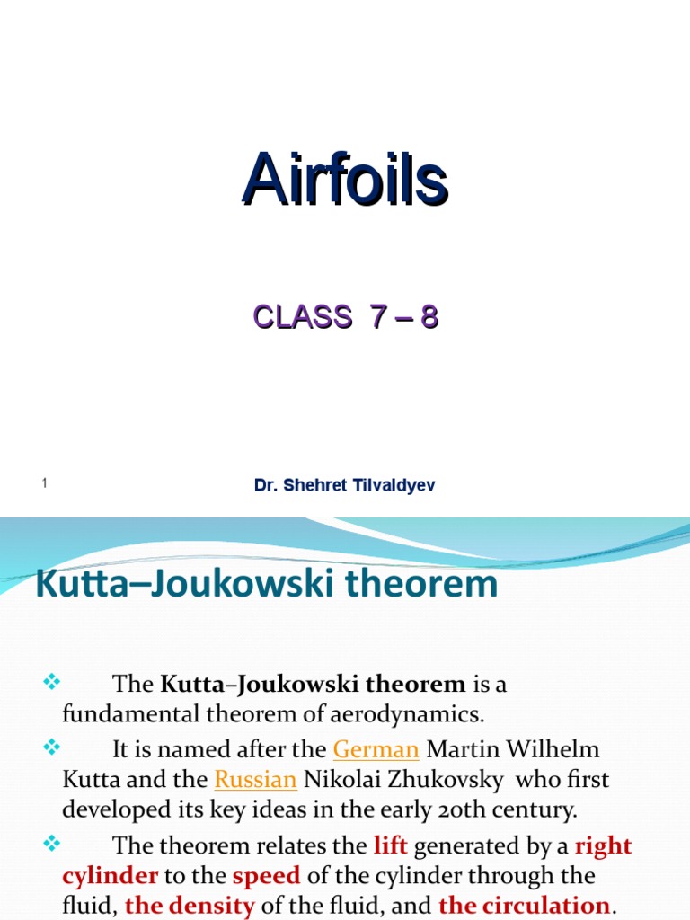 Kutta–Joukowski Theorem Explained | PDF