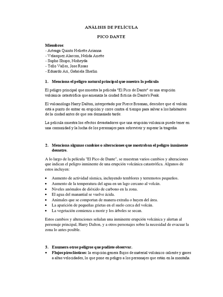 Analisis de Pelicula-Pico Dante | PDF