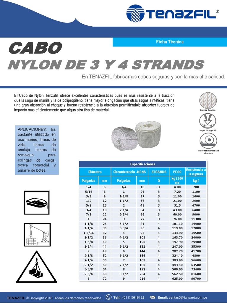 Ficha Cabo Nylon Tenazfil | PDF