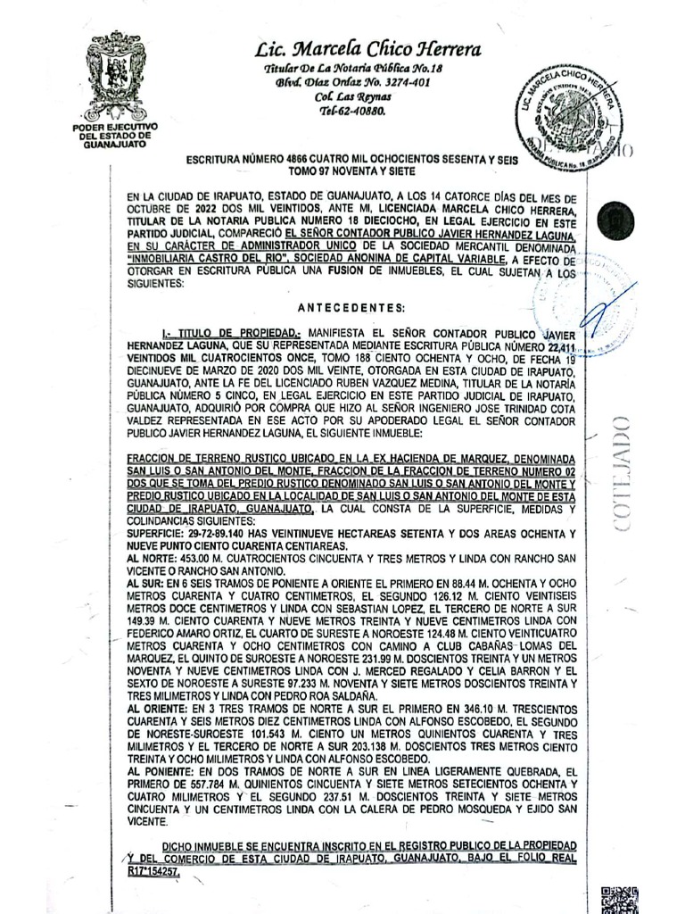 Escritura 4886 Fusión | PDF