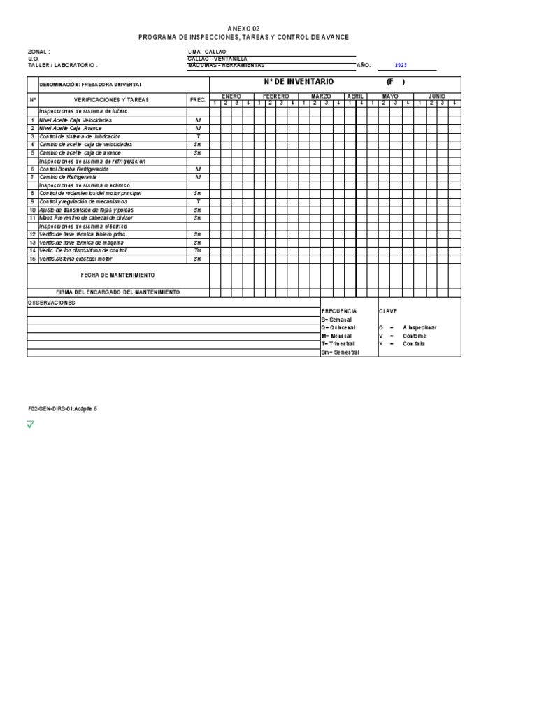 Formato Programa de Inspección | PDF