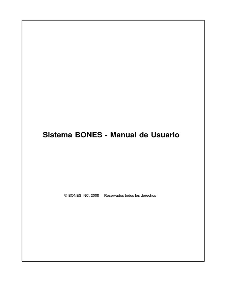 Bones MANUAL | PDF | Usuario (informática) | Menú (Computación)