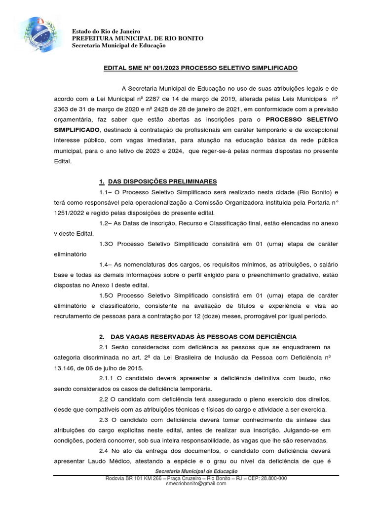 Sme RJ Prof Adjun Edu Infan | PDF