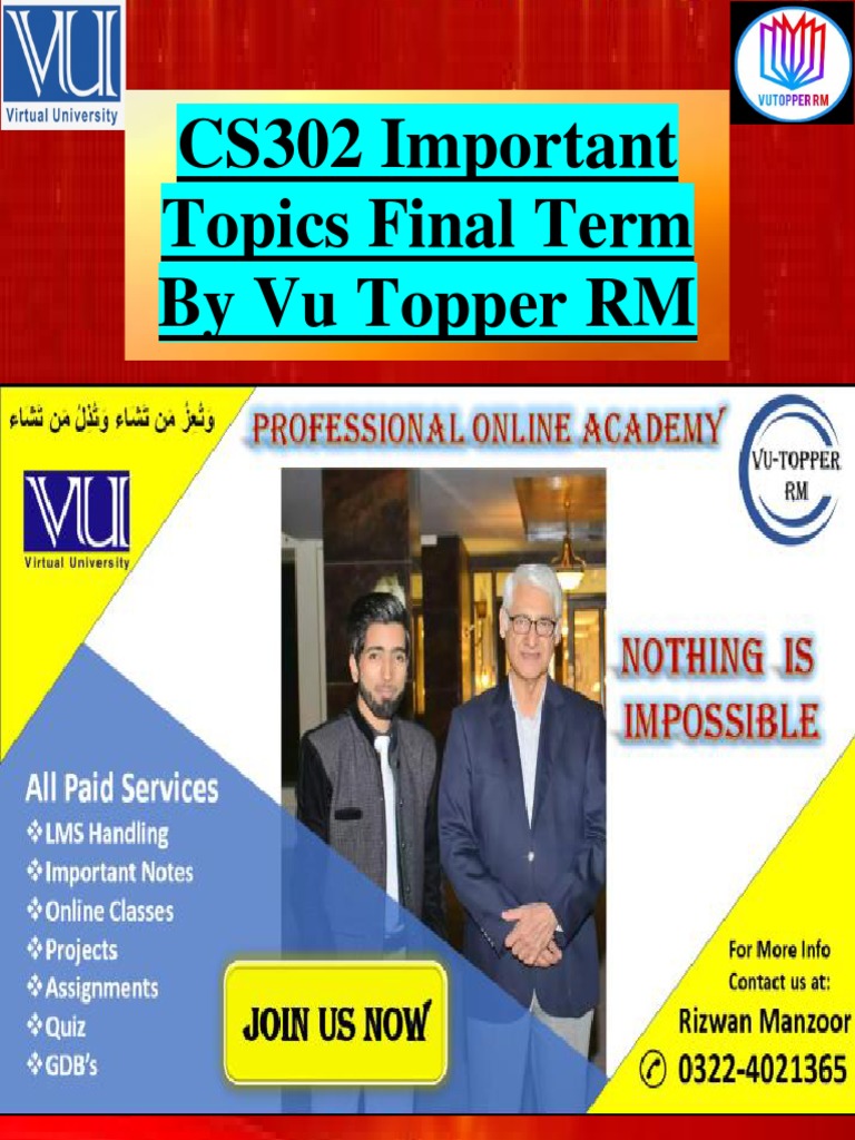 CS302 Subjective FinalTerm by Vu Topper RM | PDF | Teaching Methods ... CS302 Subjective FinalTerm by Vu Topper RM | PDF | Teaching Methods ...