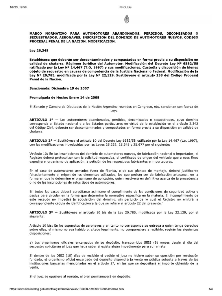 Ley 26348 | PDF