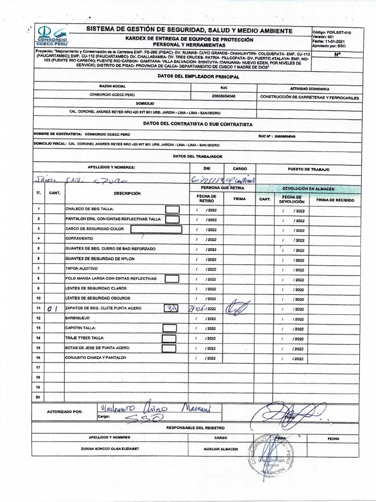 Kardex de Junio | PDF