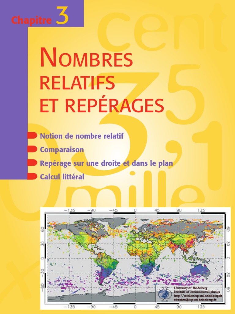 Nombres relatifs et repérages mathématiques | PDF