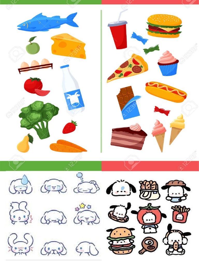 Imagen de Comida Saludable y No Saludable | PDF