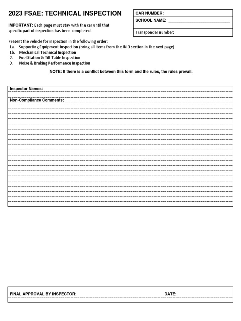 2023-05-01 2023 FSAE Tech Form - May Comp | PDF | Pipe (Fluid Conveyance) | Throttle