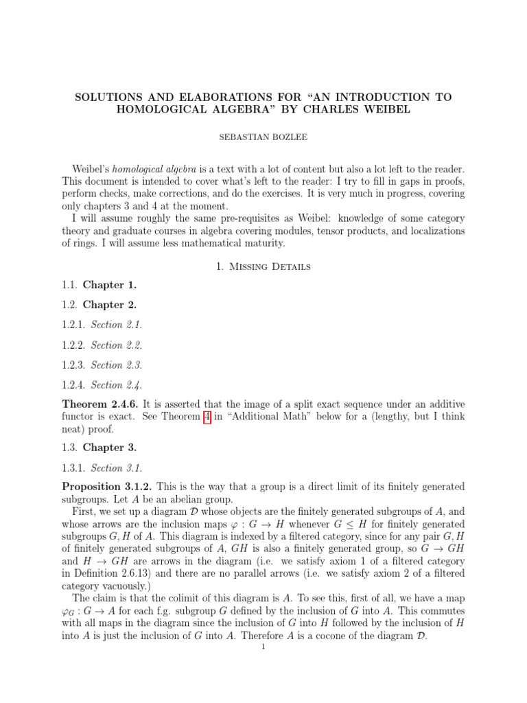 (expository notes) Sebastian Bozlee - Solutions and elaborations for ...