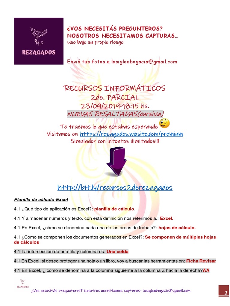 23-09 Recursos Informaticos 2do Parcial Rezagados | PDF | Microsoft PowerPoint | Microsoft Excel