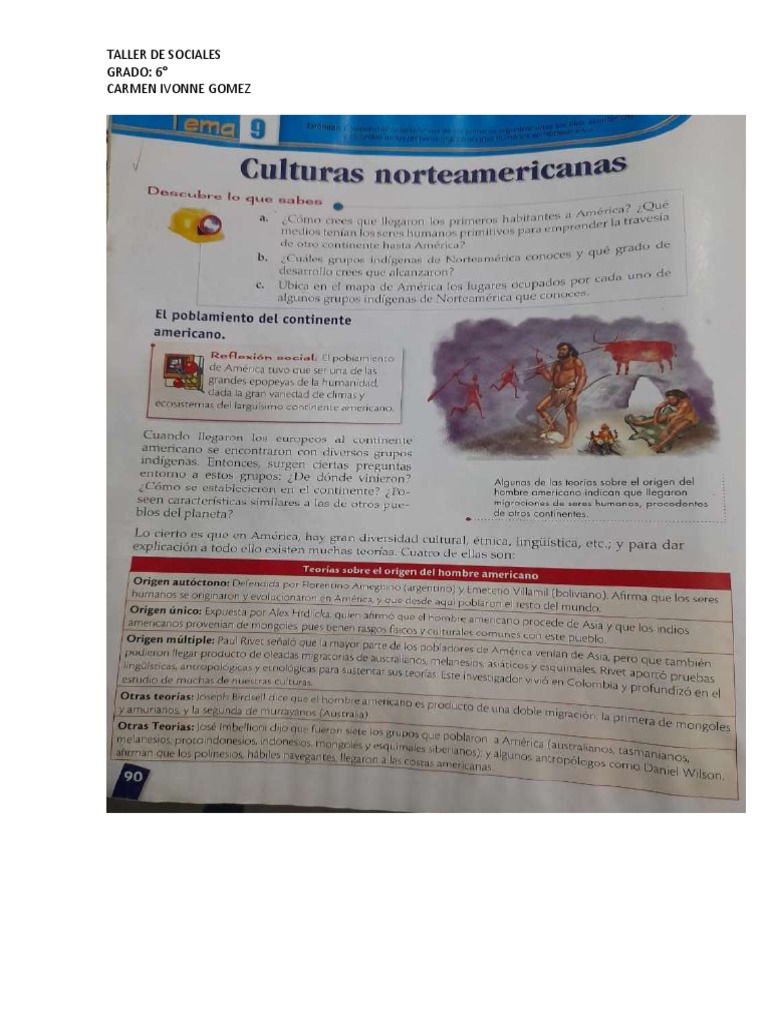 Culturas Norteamericanas en 6° Grado | PDF