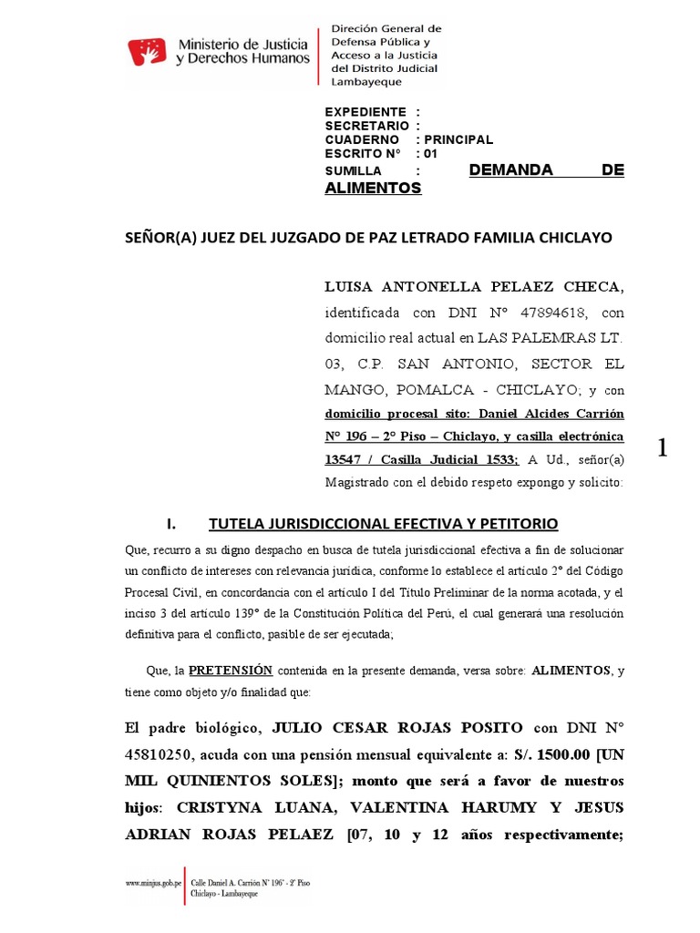 Demanda de Alimentos | PDF