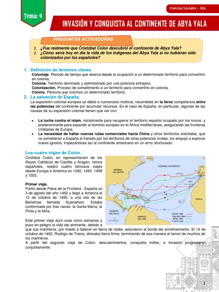 Mapa conceptual de la invasión al Abya Yala | PDF | Cristobal colon ...