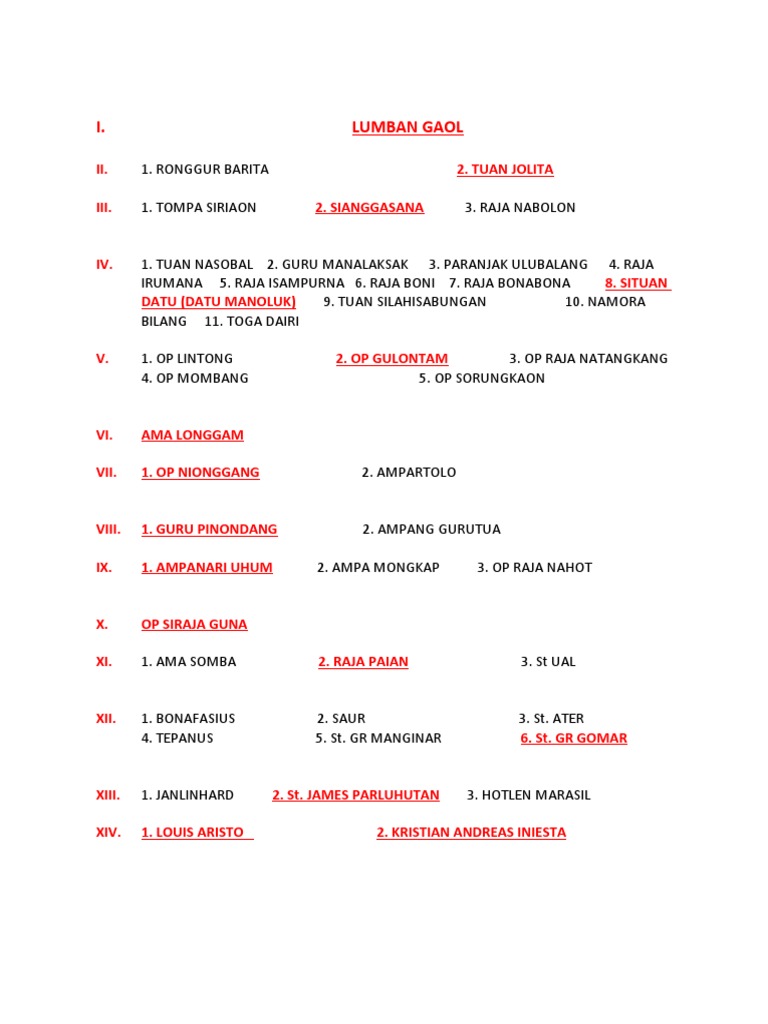 Tarombo Lumban Gaol | PDF