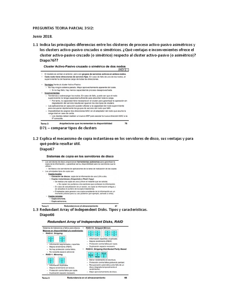 Preguntas Teoria Parcial 3 Si2 | PDF | Grupo de computadoras | Servidor (Computación)