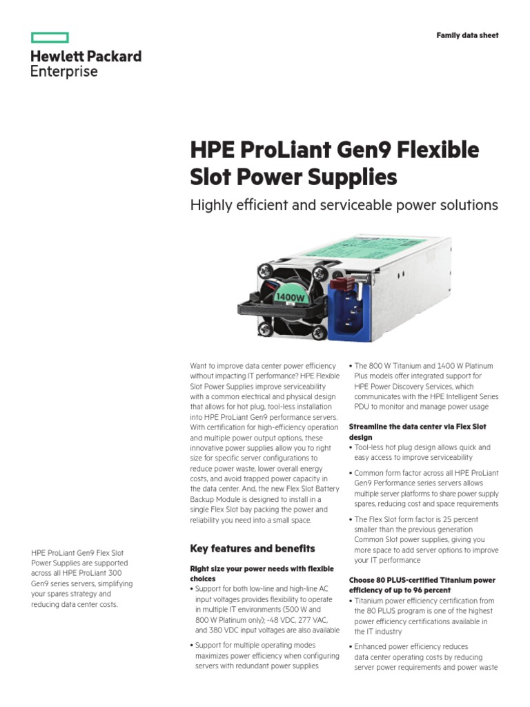 HPE Proliant Gen9 PSU | PDF