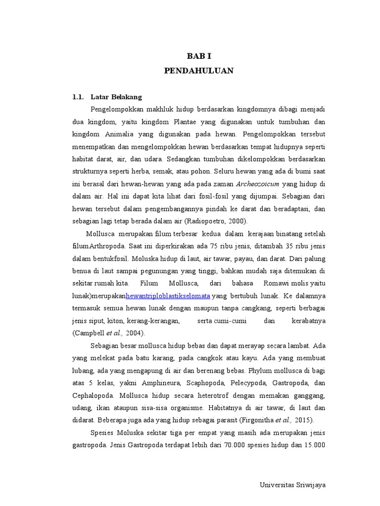 MOLUSCA | PDF | Sains & Matematika