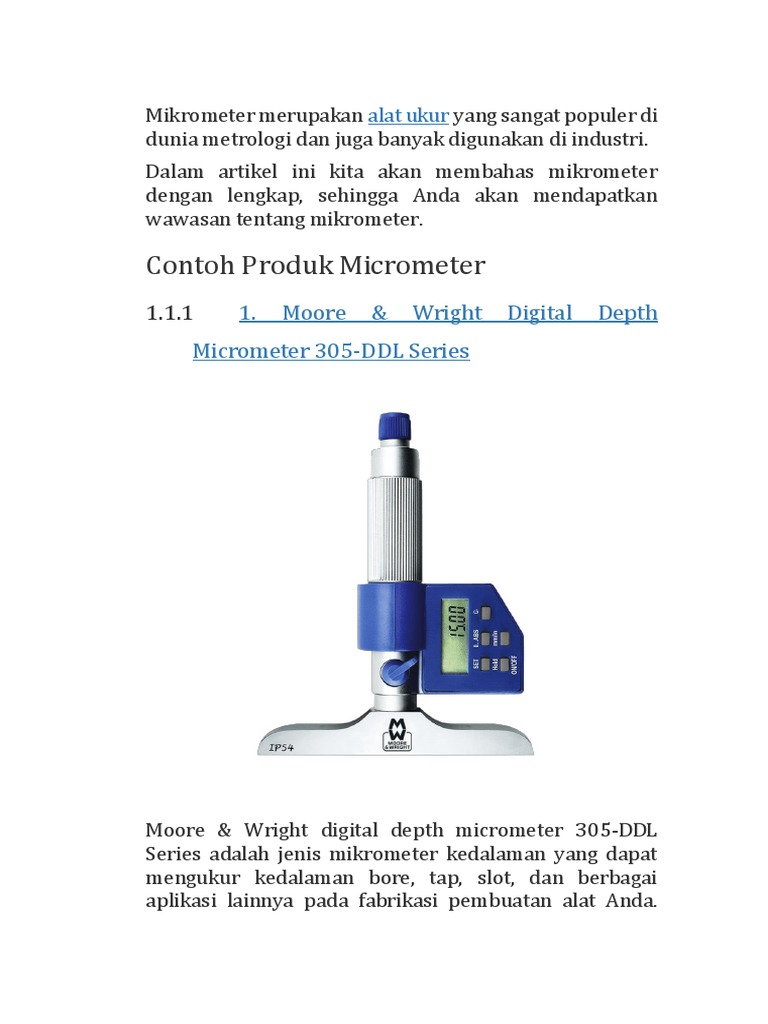 Mikrometer Merupakan | PDF