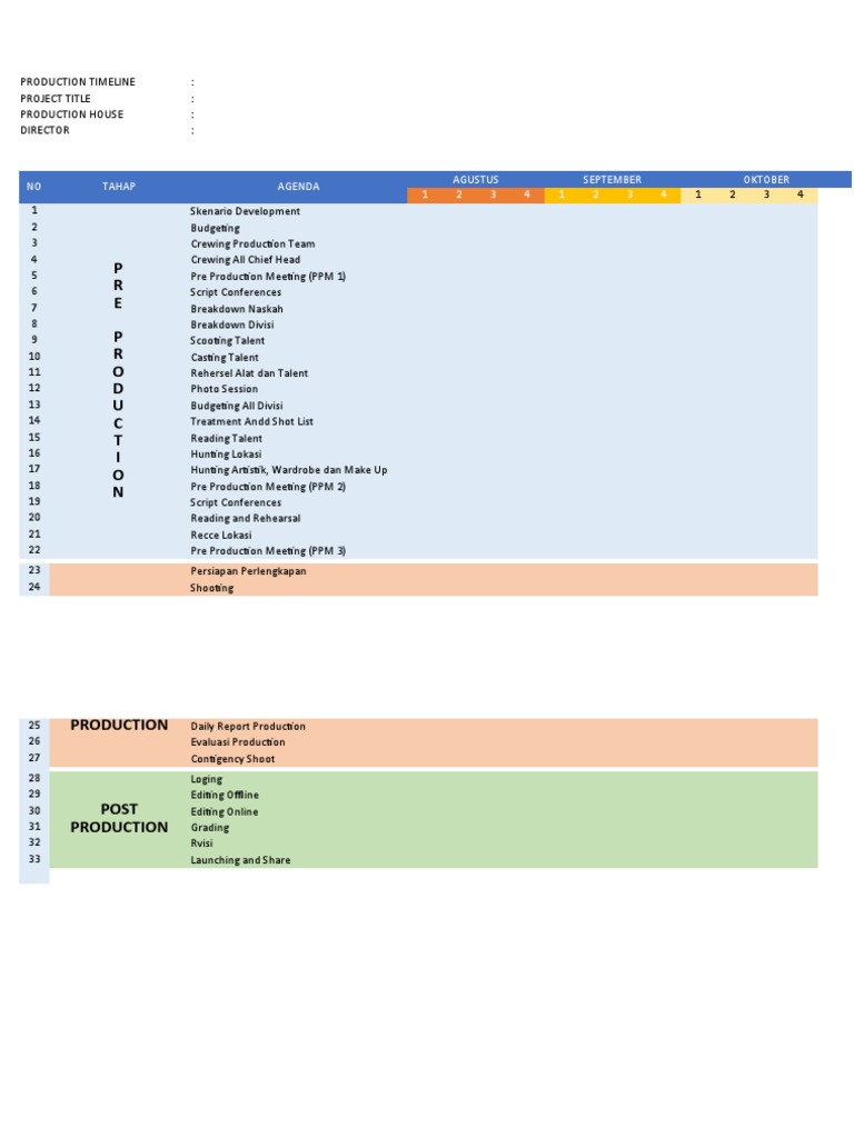 Film Production Schedule | PDF | Art | Computers