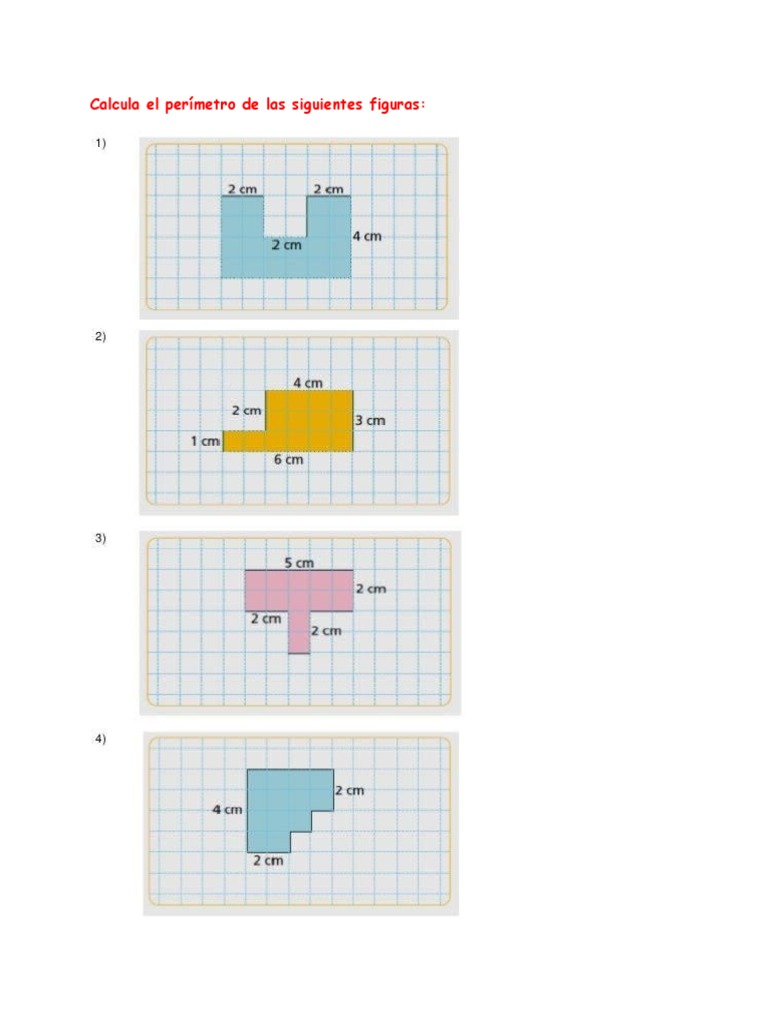 Calcula El Perímetro de Las Siguientes Figuras | PDF