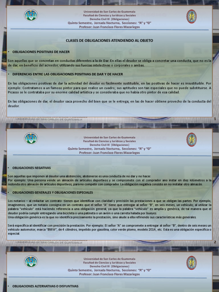 Decima Cuarta Clase (Clases de Obligaciones) | PDF