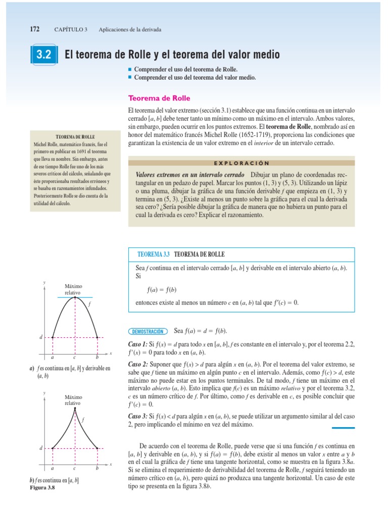 El Teorema de Rolle y El Teorema Del Valor Medio | PDF