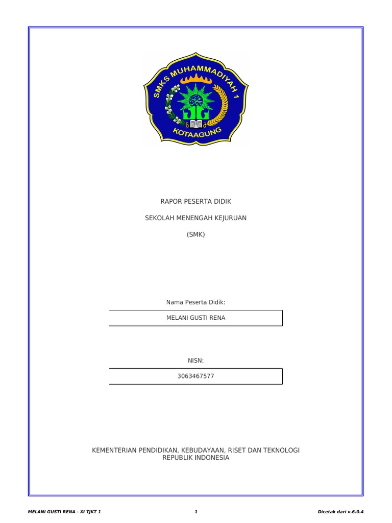 Melani Gusti Rena - Xi TJKT 1-Identitas | PDF Melani Gusti Rena - Xi TJKT 1-Identitas | PDF